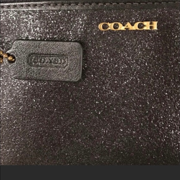 Coach | Bags | Coach Black Sparkly Wristlet With Stars And Two Card ...